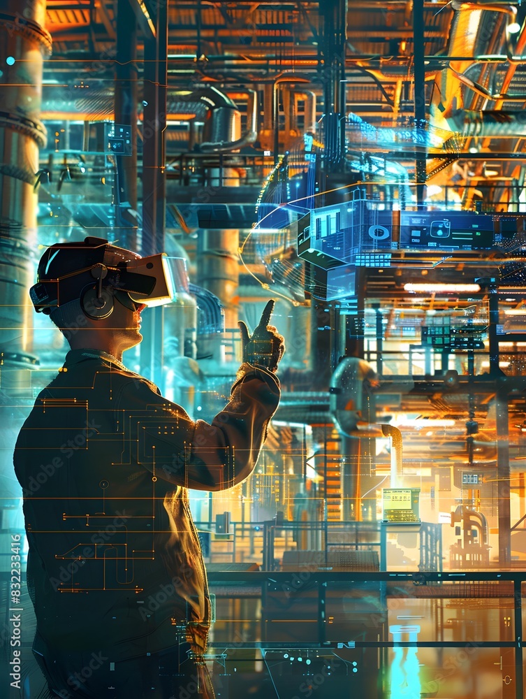 Illustration of Using AR and VR for training, maintenance, and design ...