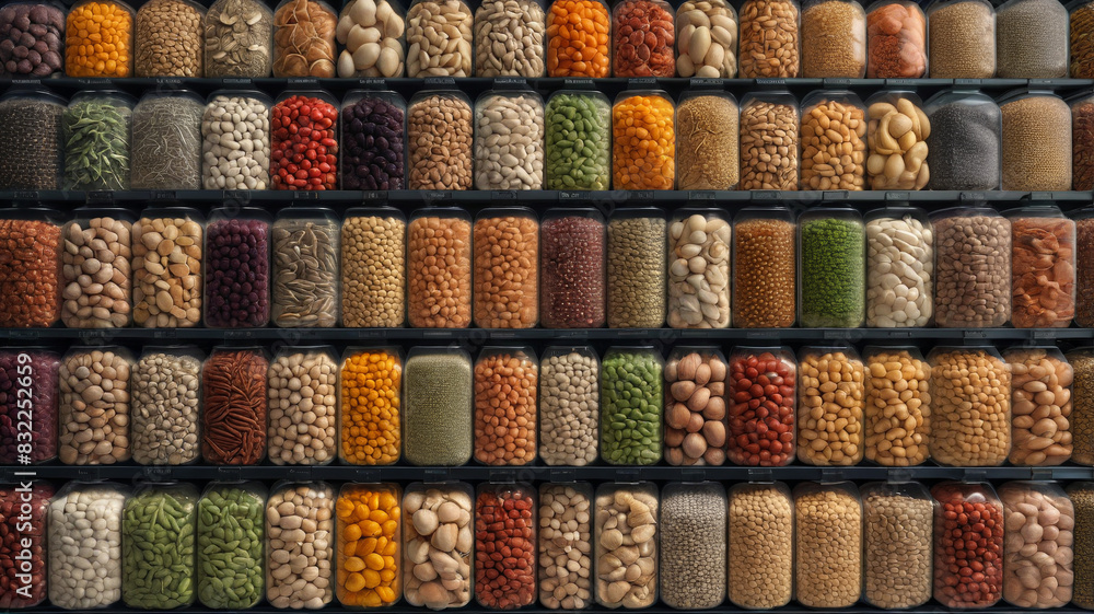 Macro photograph capturing the diversity of seeds stored in seed banks ...