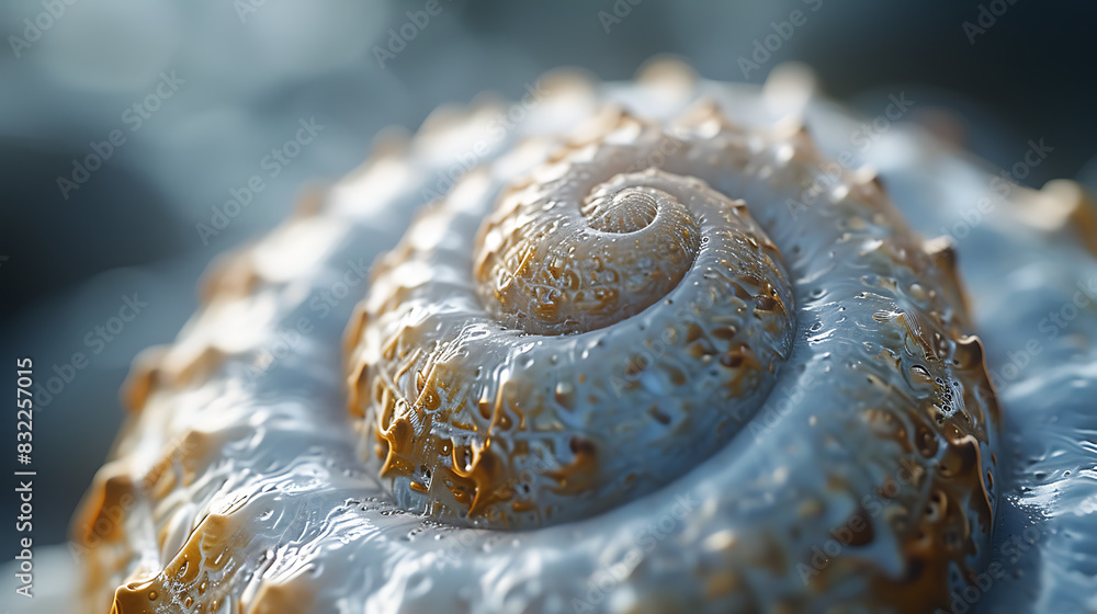 Detailed Close-Up of Spiral Seashell for Nature Photography and Coastal ...
