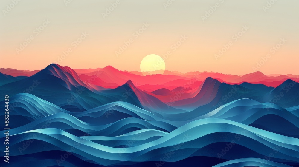 Experience the artistry of graphic landforms with this minimalist ...