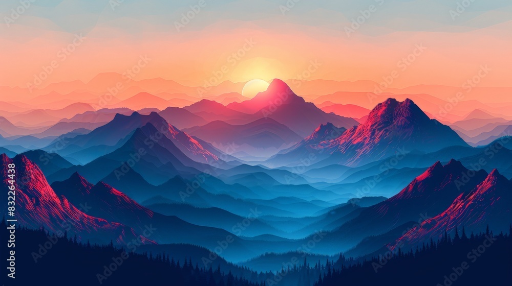 Experience the artistry of graphic landforms with this minimalist ...