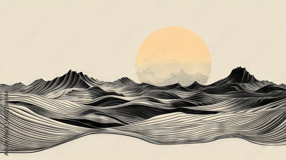 Experience the artistry of graphic landforms with this minimalist ...
