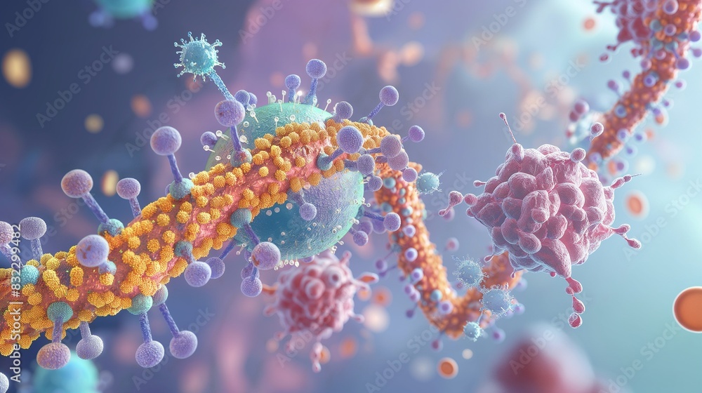 An illustration of nanoparticles designed for gene therapy, showing ...