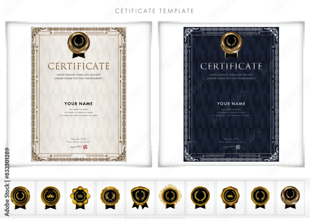 Luxury modern frames and shapes, templates for certificates of ...