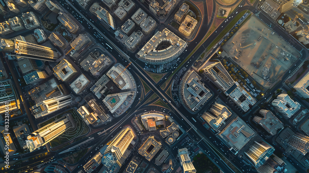 Aerial view of Riyadh cityscape with modern buildings and roads Stock ...