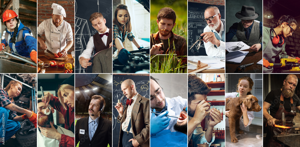 Different people showing various professions. Diversity of skills ...