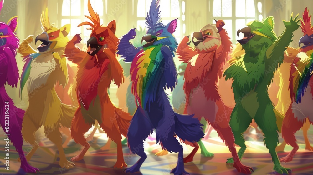 Animated animals perform a dance routine to celebrate Pride Month, each ...