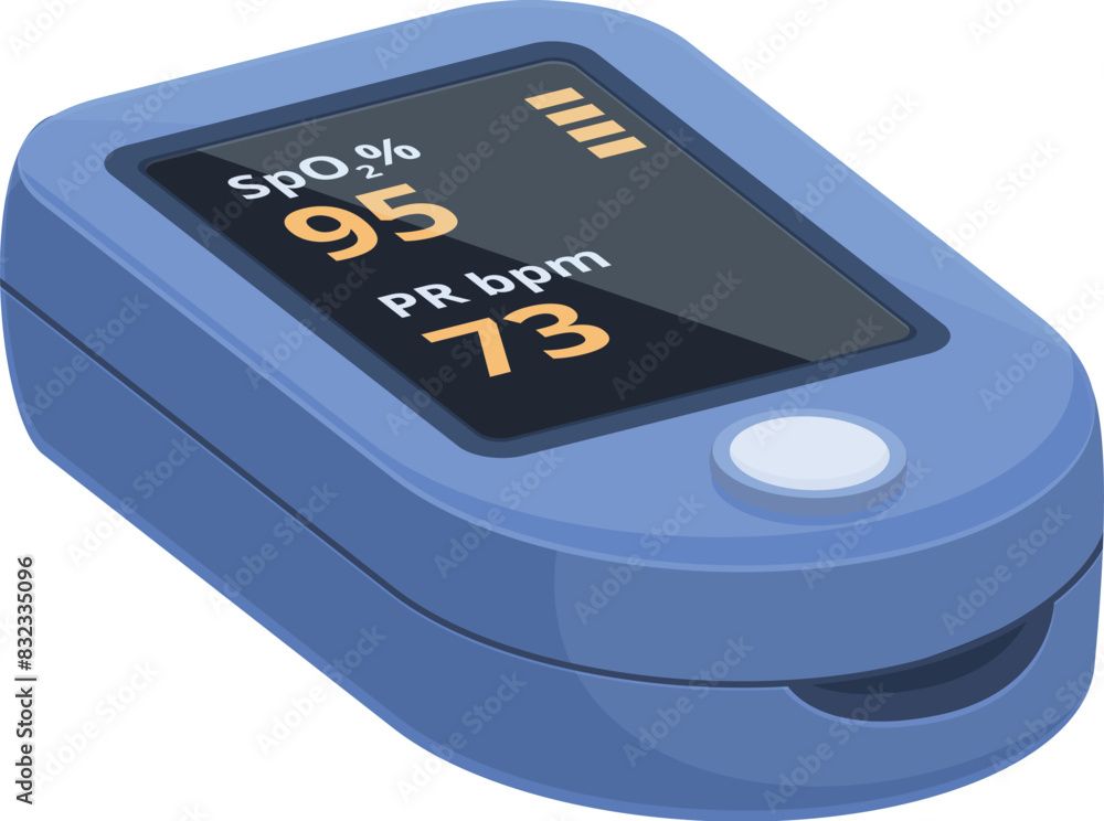 Isometric vector illustration of digital pulse oximeter device for ...