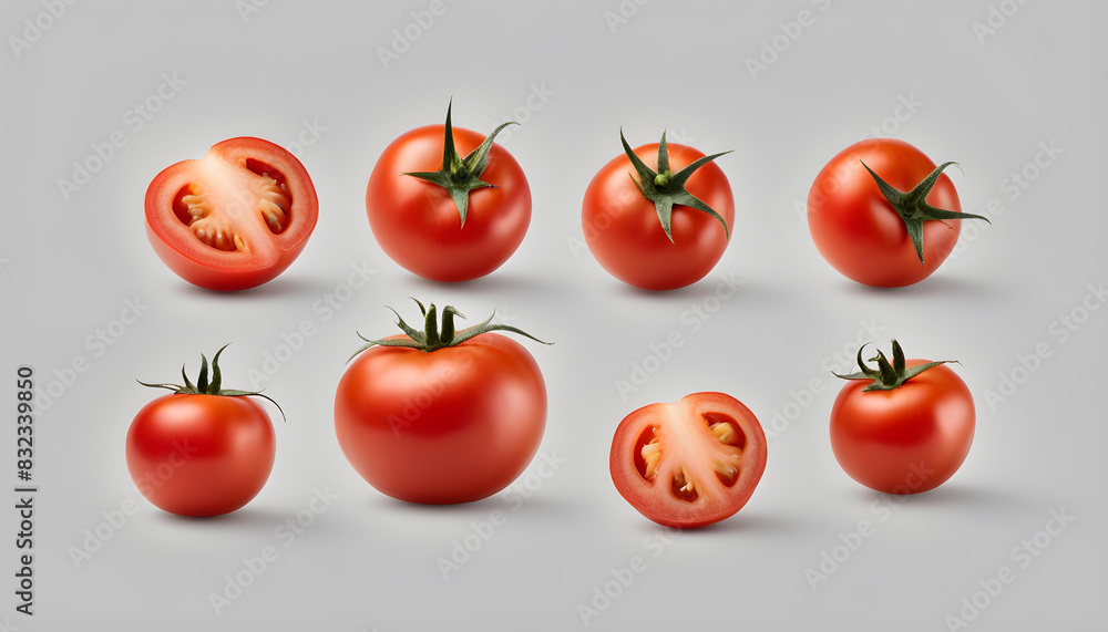 Tomato isolated. Tomato on white background. Perfect retouched tomatoe ...
