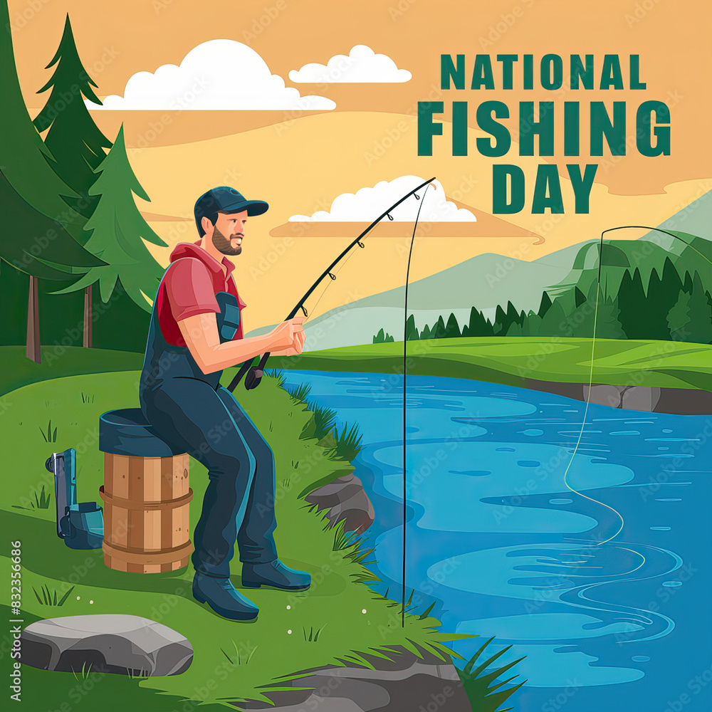 Fishing Day, National Go Fishing Day, National Go Fishing Day poster ...
