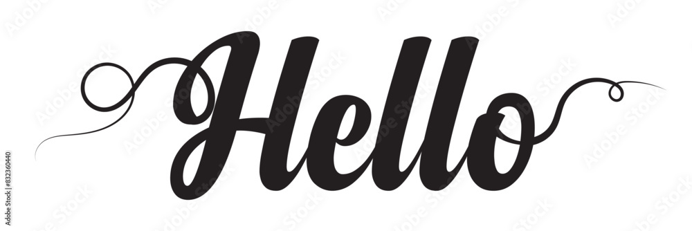 HELLO. Modern calligraphy script word hello. Hand-drawn cursive font ...