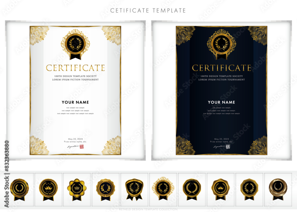 Luxury modern frames and shapes, templates for certificates of ...