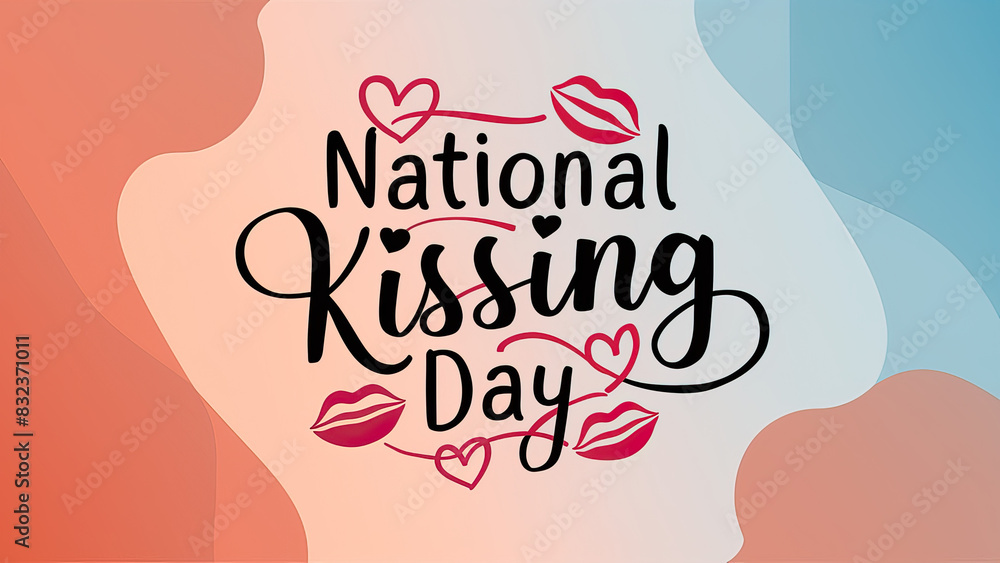 International Kissing Day, Kissing Day Calligraphy, Kissing Day ...