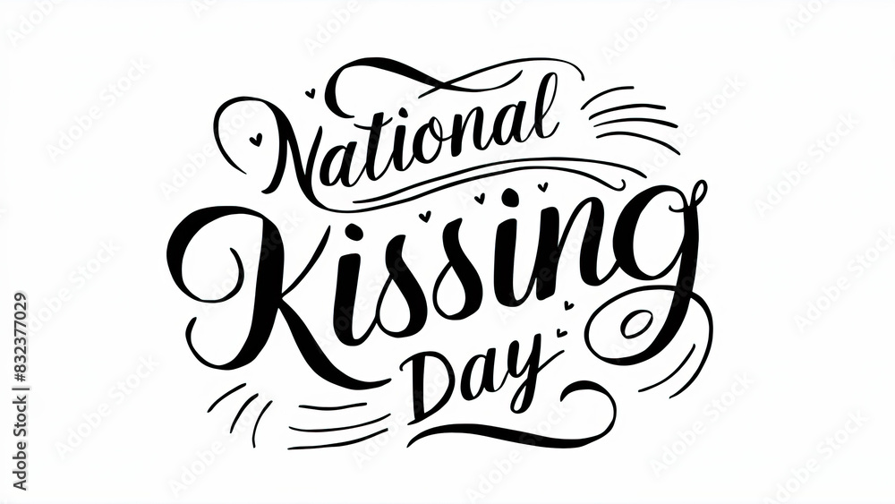 International Kissing Day, Kissing Day Calligraphy, Kissing Day ...