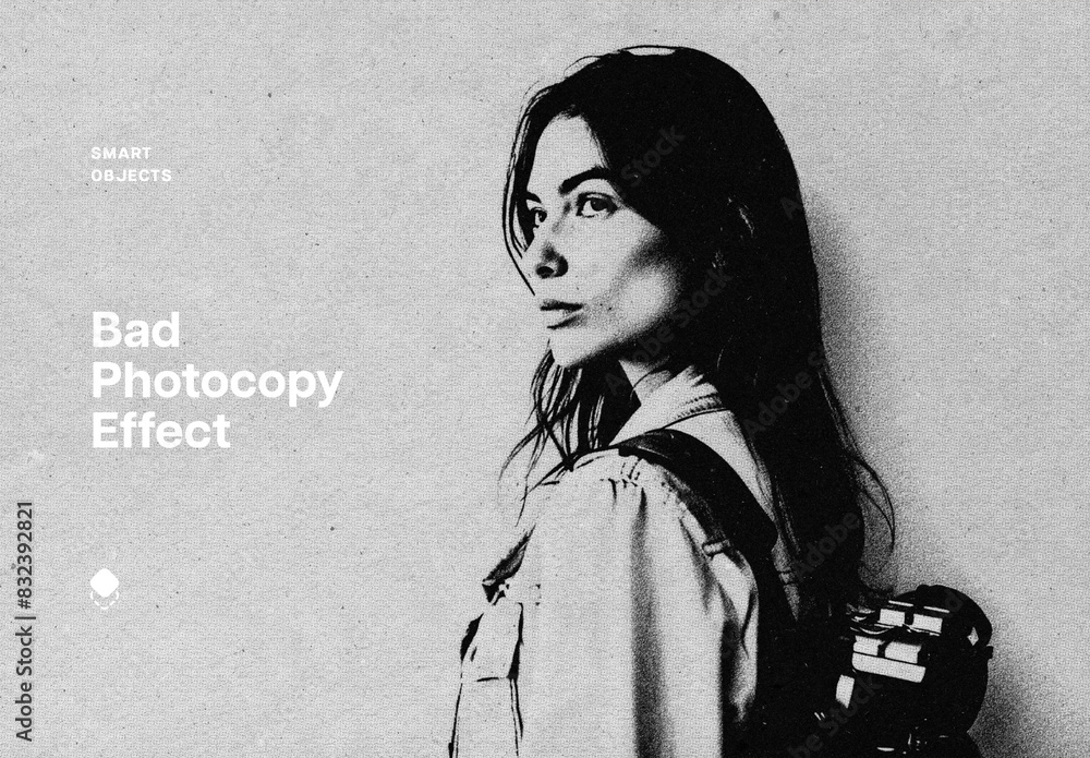 Bad Photocopy Photo Effect Mockup Stock Template | Adobe Stock