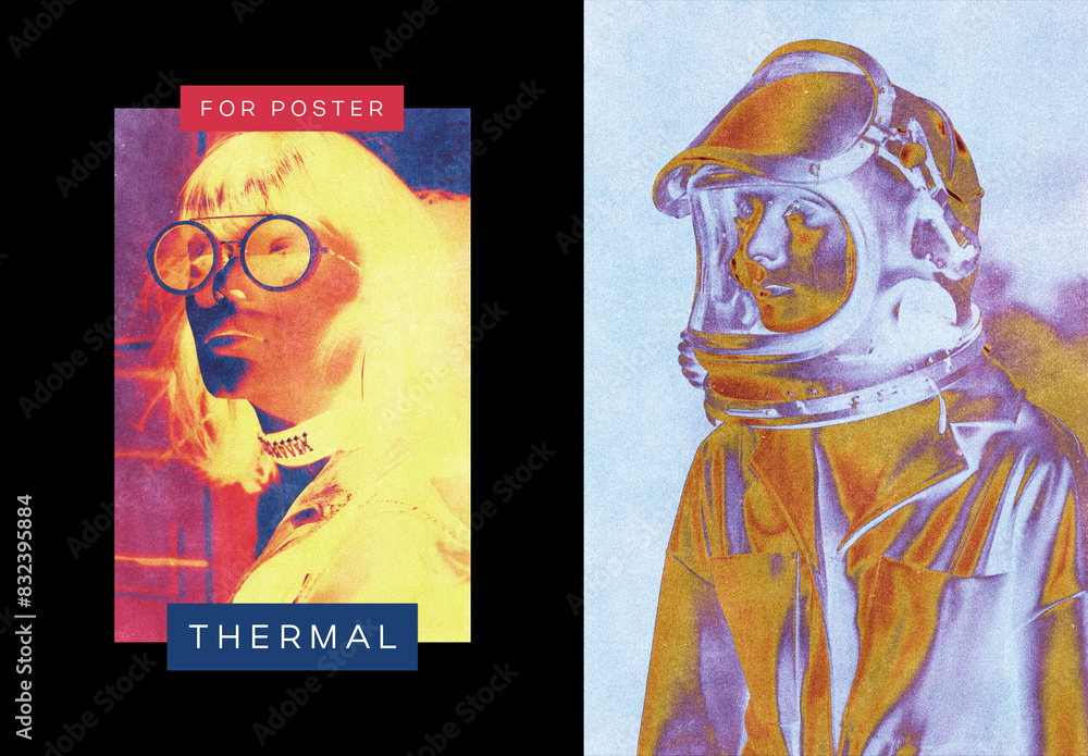 Thermal Poster Photo Effect Mockup Stock Template | Adobe Stock