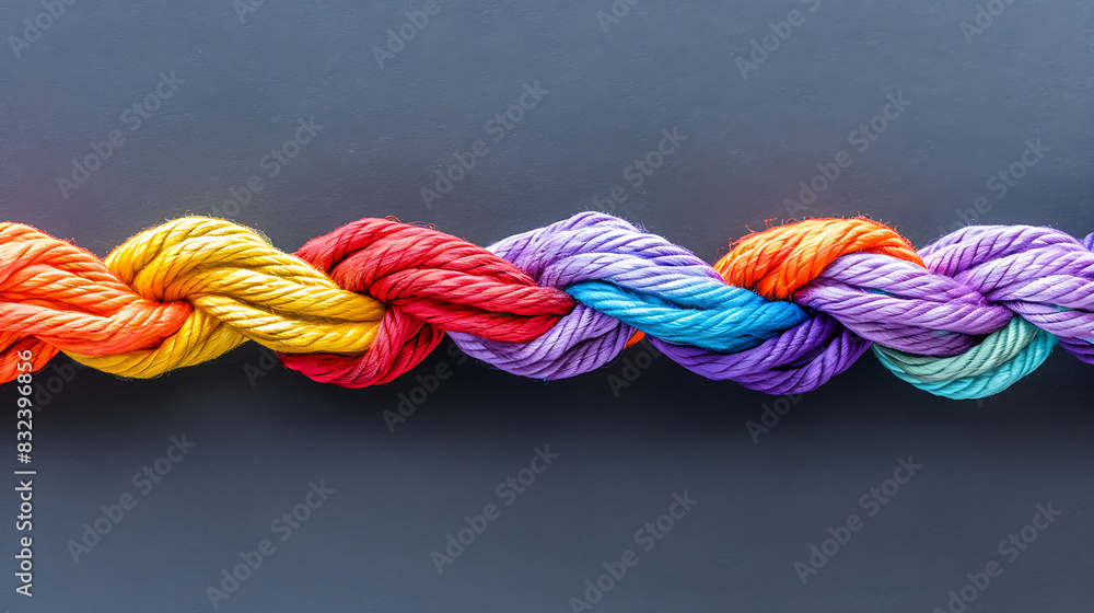 Interconnected Ropes: Artistic Teamwork Representation - Colorful braid ...