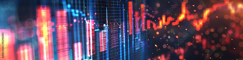 A dramatic bar graph showing a notable spike in stock values, signaling ...