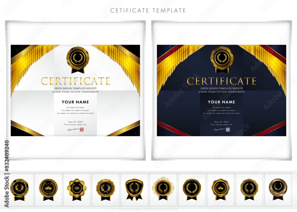Luxury modern frames and shapes, templates for certificates of ...