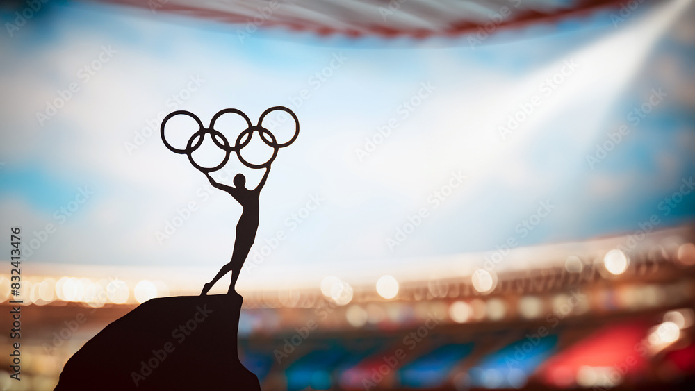 PARIS, FRANCE, JULY 7, 2023: Iconic Gesture: Statue of Athletics Woman ...