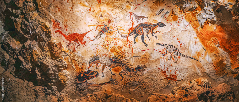 Ancient Cave Art Depicting Alien-like Figures Intricate Rock Paintings ...