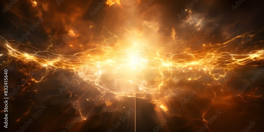 Electricity Sparks Generating Intense Light and Electric Current ...