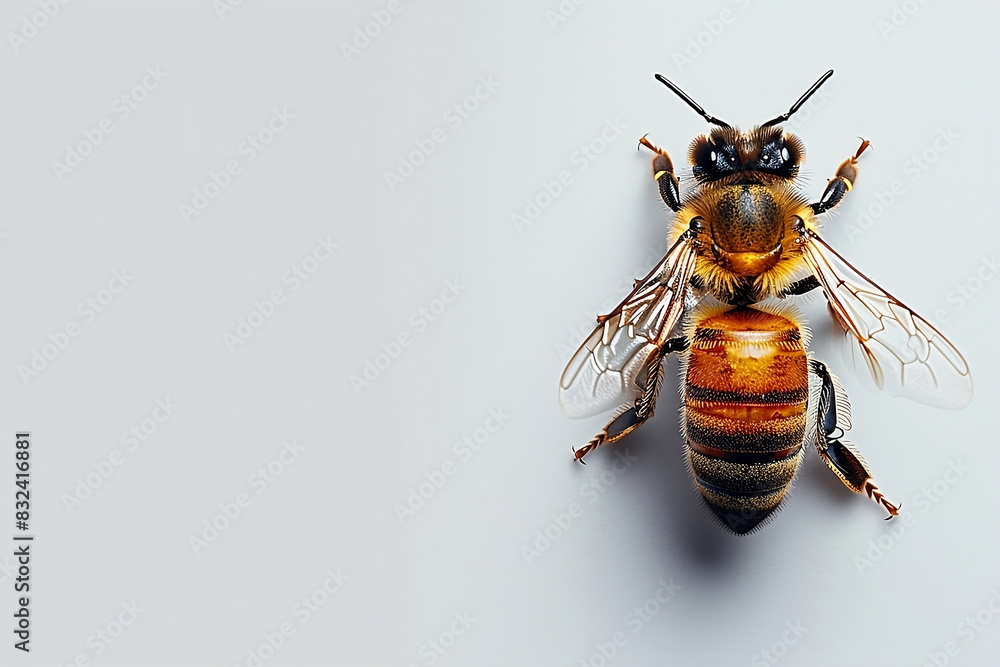 Honey and bee insect macro shot a stunning bee is flying, macro ...