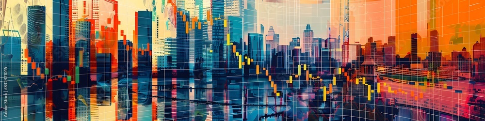 A segmented bar graph showing the stock market performance of various ...
