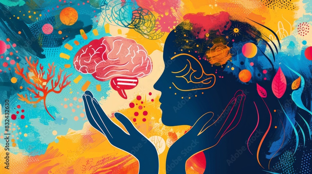Mental Health Awareness: featuring abstract symbols of the mind ...
