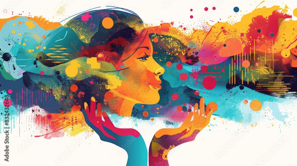 Mental Health Awareness: featuring abstract symbols of the mind ... Mental Health Awareness: featuring abstract symbols of the mind ...