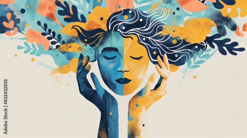 Mental Health Awareness: featuring abstract symbols of the mind ...