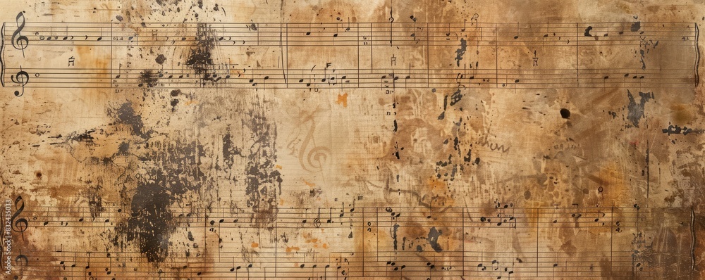 a image of a piece of music with notes on it Stock Illustration | Adobe ...