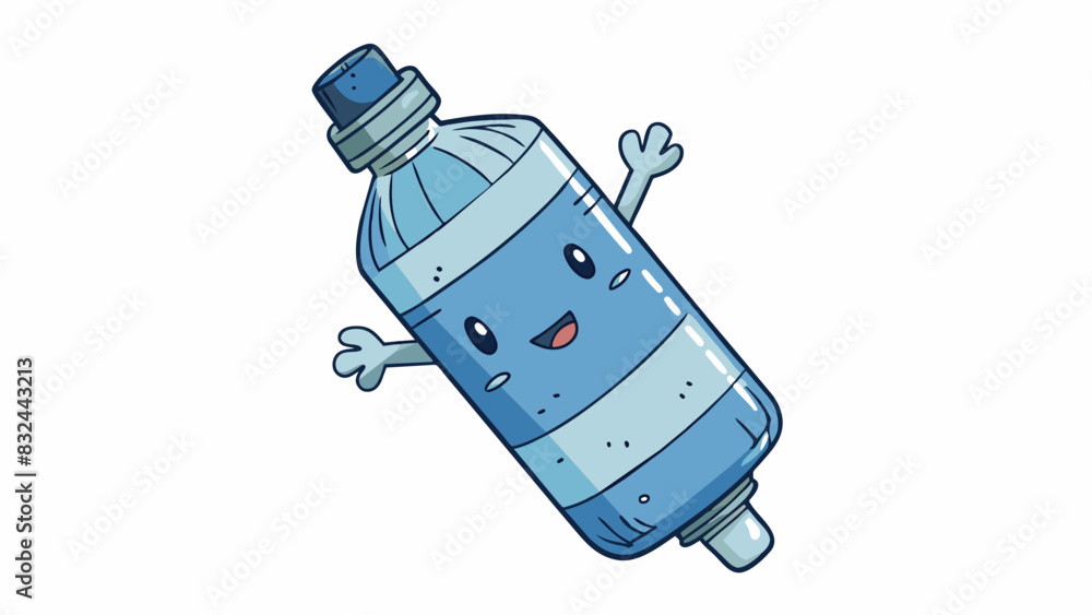 A resilient thickwalled water bottle covered in dents and scratches ...
