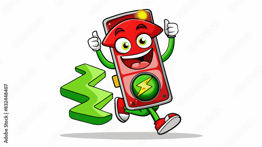 Initial is a bright red traffic light signaling the start of a race ...