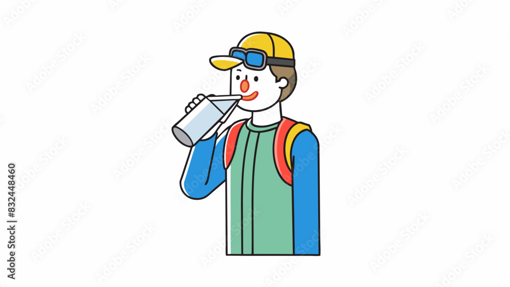 In the third illustration a person is shown drinking a tall glass of ...