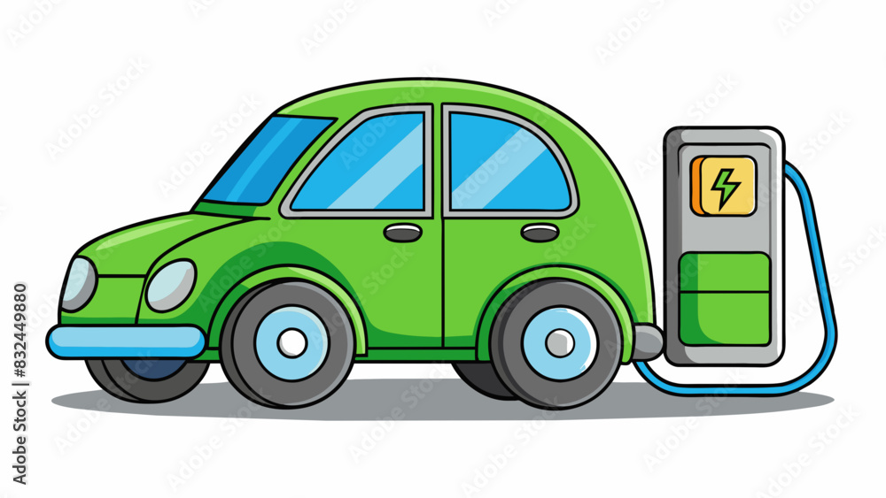 The electric vehicle boasts an efficient and ecofriendly design with a ...