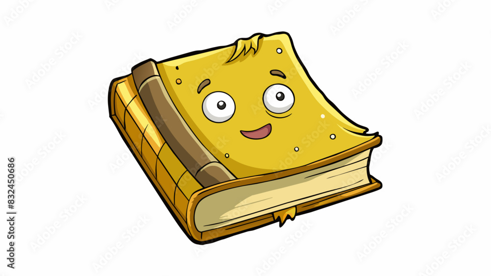 The old book sat on the shelf its pages yellowed and worn from years of ...