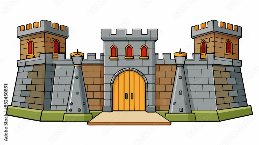 The powerful fortress stood tall against the raging siege its towering ...