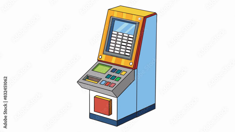 The second register is a tall rectangular machine with a colorful ...