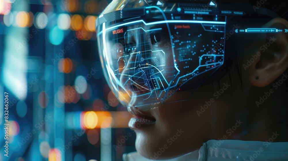 new normal in futuristic technology concept in smart glasses use ...