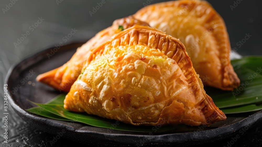 Snack of Southeast Asian Origin Curry Puff consists of Curry Chicken ...