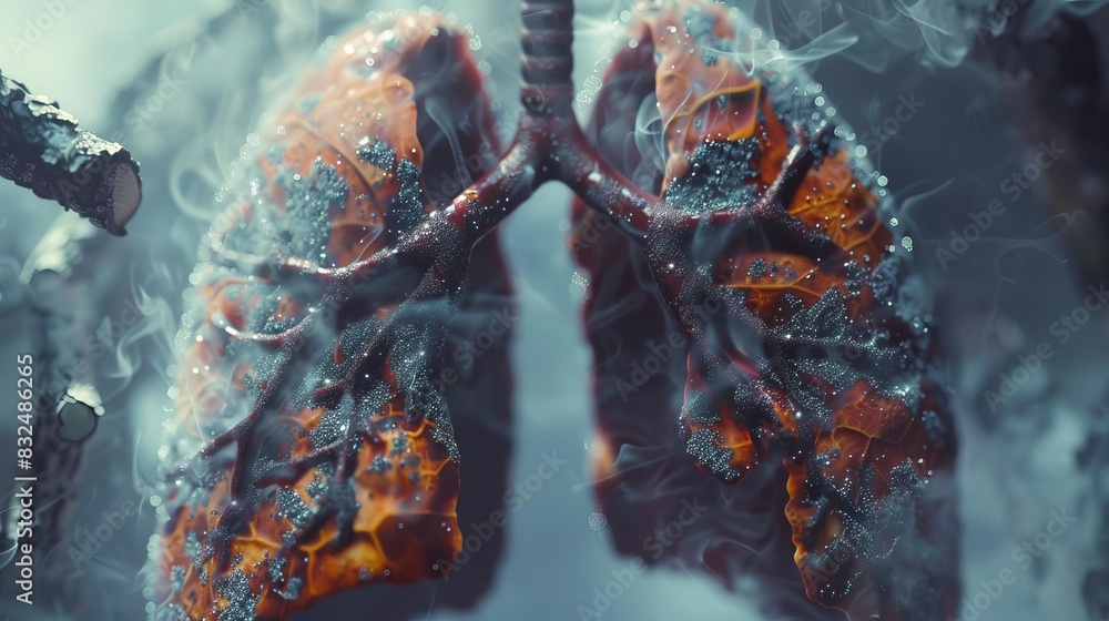 diseased smokers lungs poor air quality unhealthy lifestyle ...