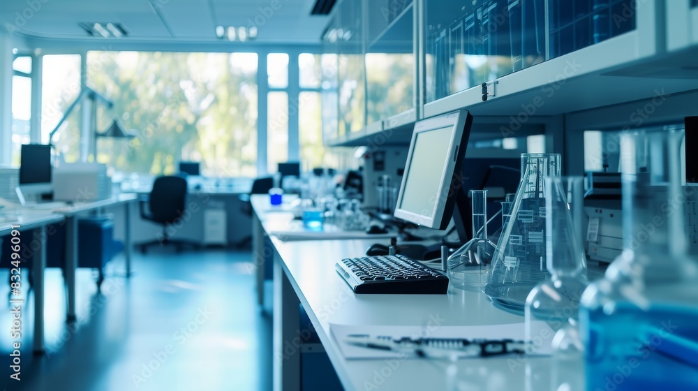 Research benches equipped with state-of-the-art analytical equipment in ...