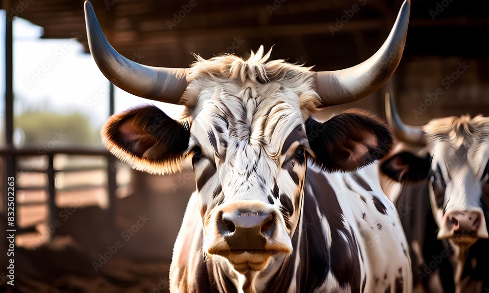Nguni cattle on a farm, AI Generated Stock Photo | Adobe Stock