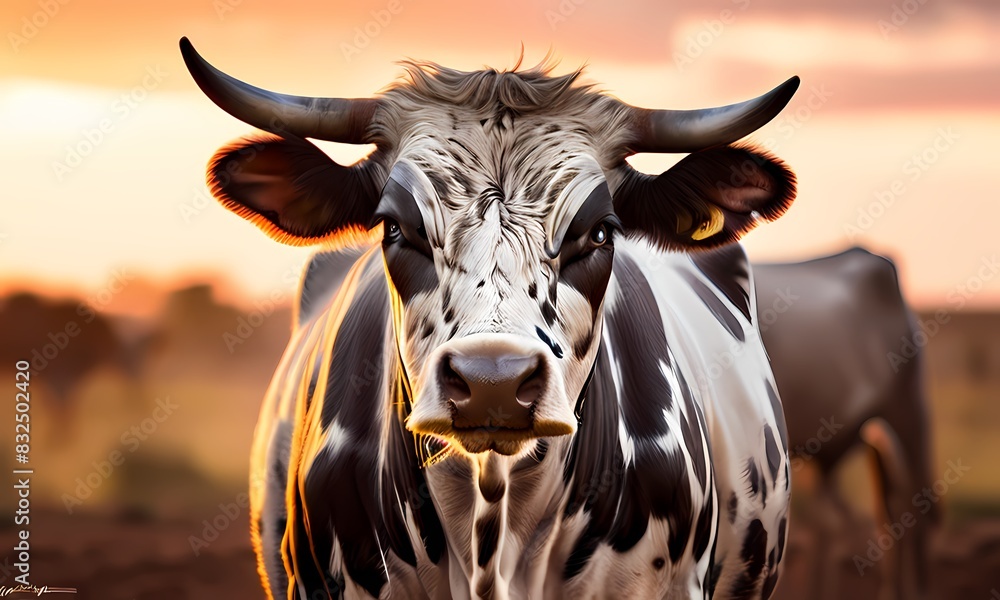 Nguni cattle on a farm, AI Generated Stock Photo | Adobe Stock