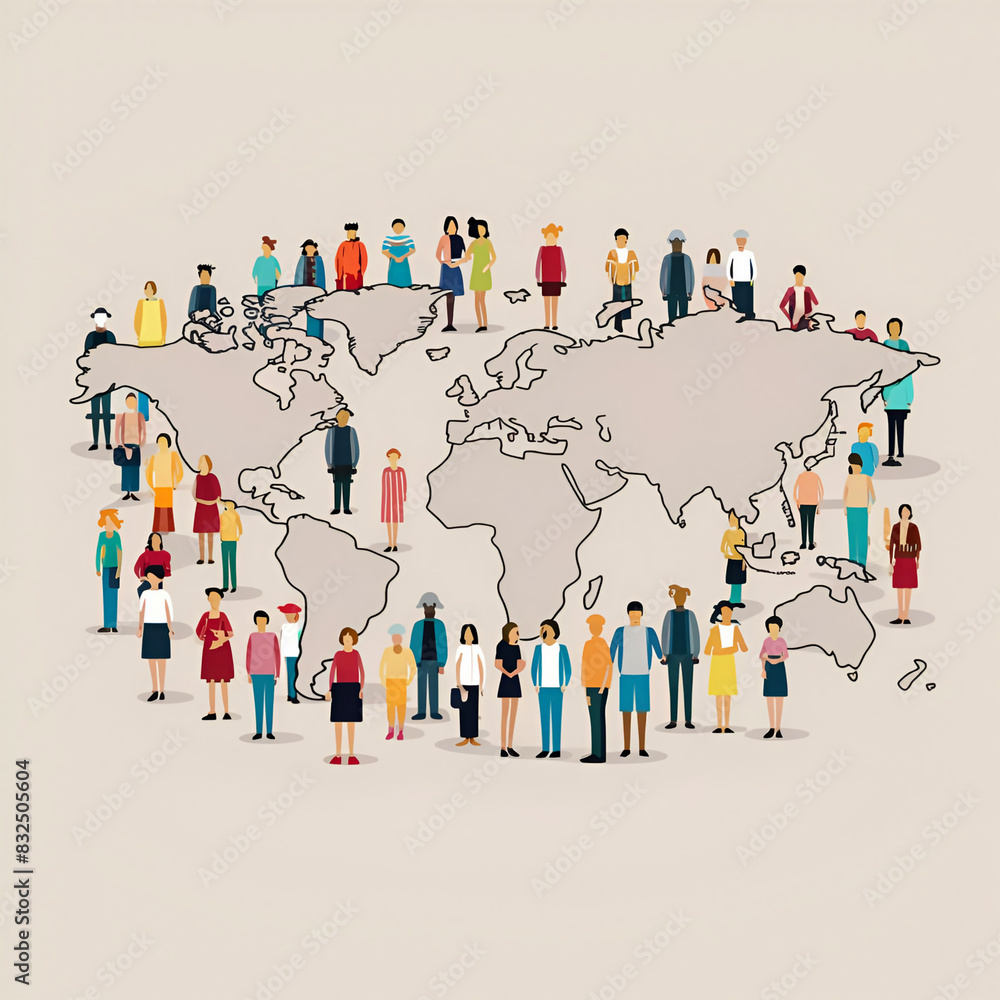 people spread across world map diversity around the world population ...