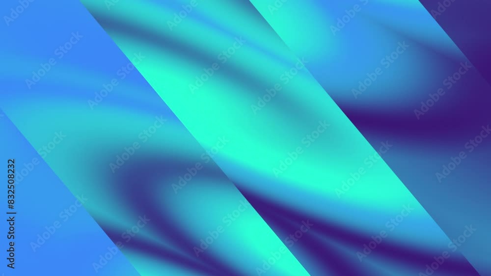 3D animation of abstract blue and green gradient lines creating a ...