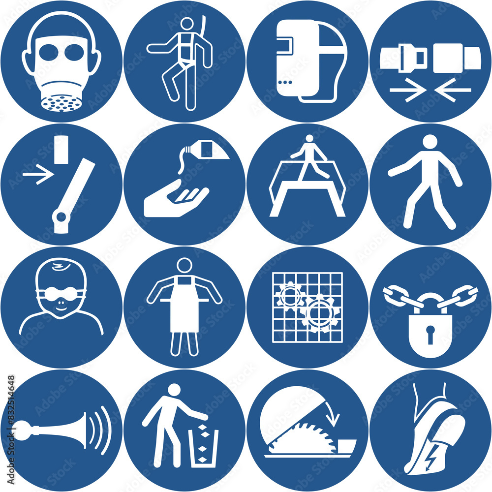 UNI EN ISO 7010 M, mandatory signs, standard symbol, safety sign Stock ...