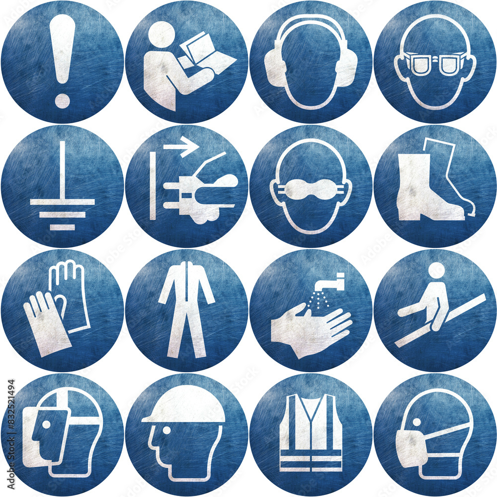 UNI EN ISO 7010 M, mandatory signs, standard symbol, safety sign Stock ...