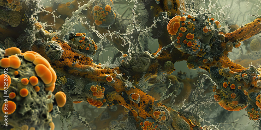 Filthy Fungal Infestation: Detailed microscopy of a filthy environment ...